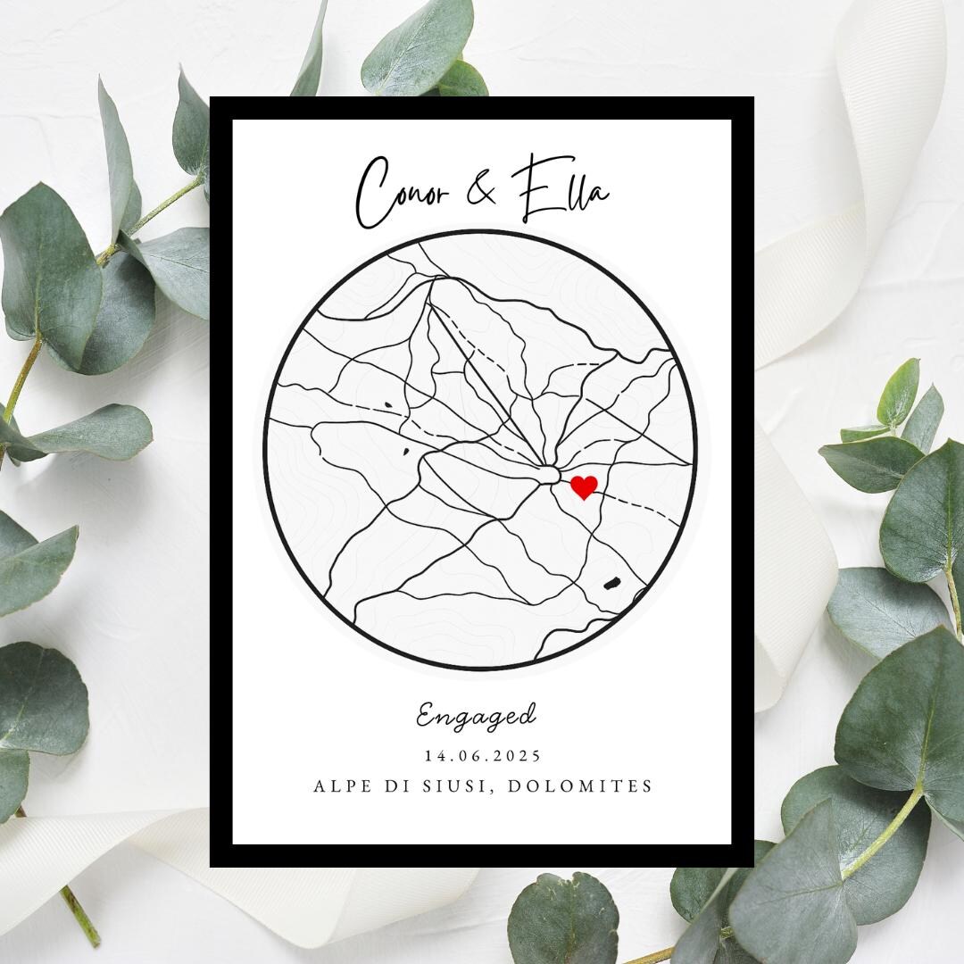 Engagement Location Photo Frame - Etsy