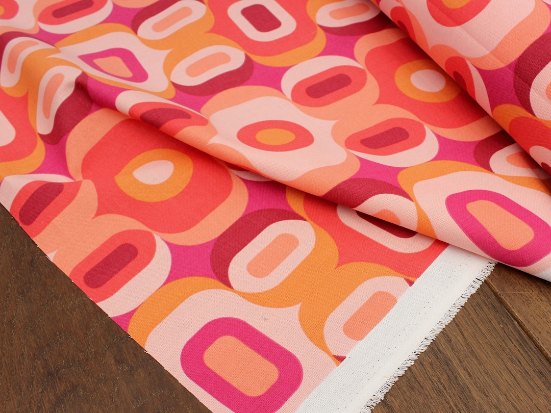 Linen Look Cotton Rich Fabric Retro 70's Style - Etsy