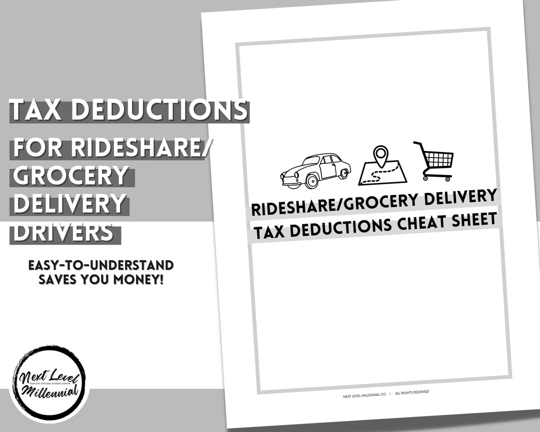 Rideshare/grocery Delivery Driver Tax Cheat Sheet Deductible - Etsy