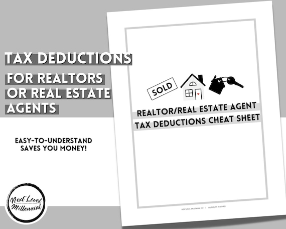 Realtor/real Estate Agent Tax Cheat Sheet Deductible - Etsy