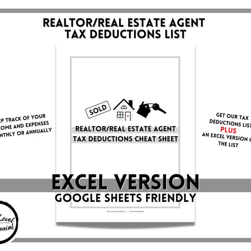 Small Business Realtor Tax Deductions Cheat Sheet Lists - Etsy