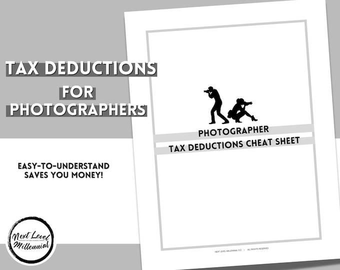 Photographer | Photography Business | Tax Cheat Sheet | Deductible ...