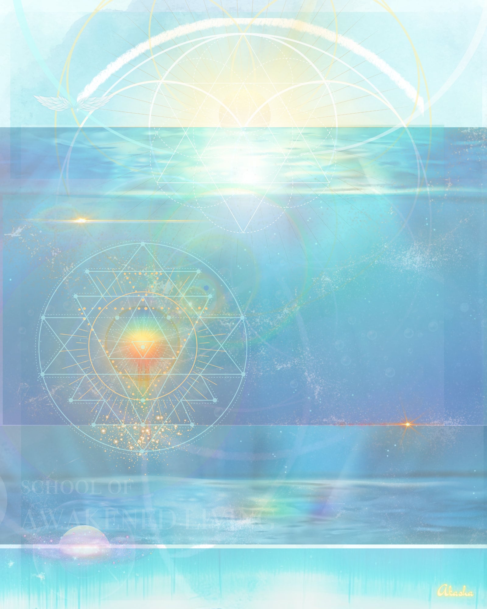Sirius Be Activation Art * Maui Ocean Wall Decor * Lemuria Rainbow ...