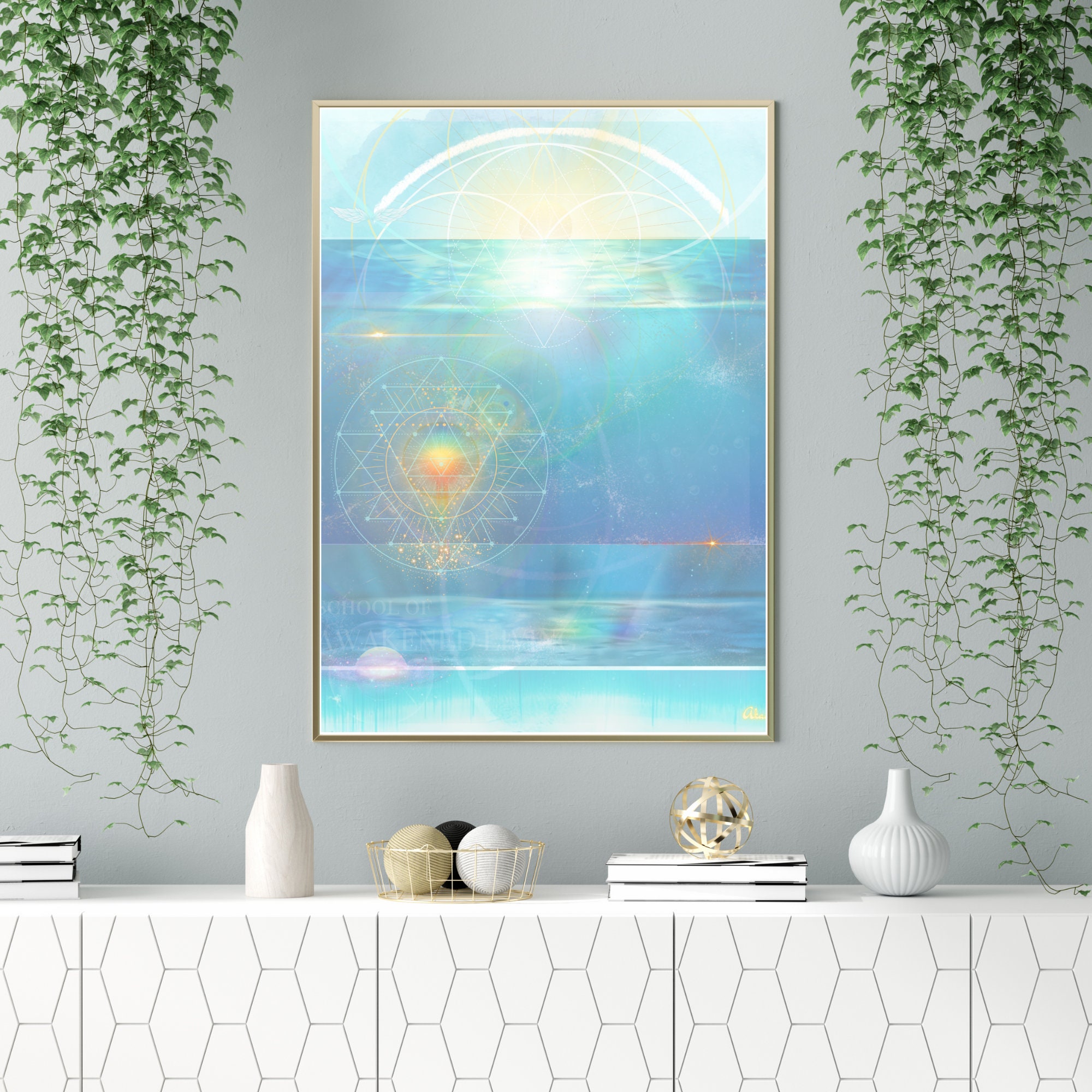 Sirius Be Activation Art * Maui Ocean Wall Decor * Lemuria Rainbow ...