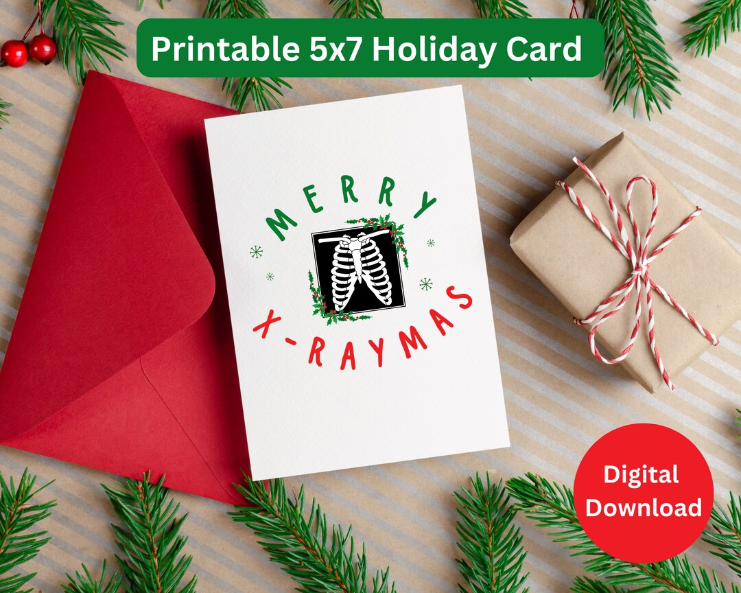 Funny Radiology Christmas Card, X-ray Tech Gift (digital Download) - Etsy