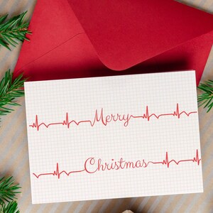 Medical Cardiology Christmas Card, EKG, Gift for Cardiologists, Nurses ...