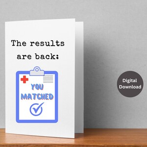 Printable Match Day Congratulations Card, Medical Residency Congrats ...