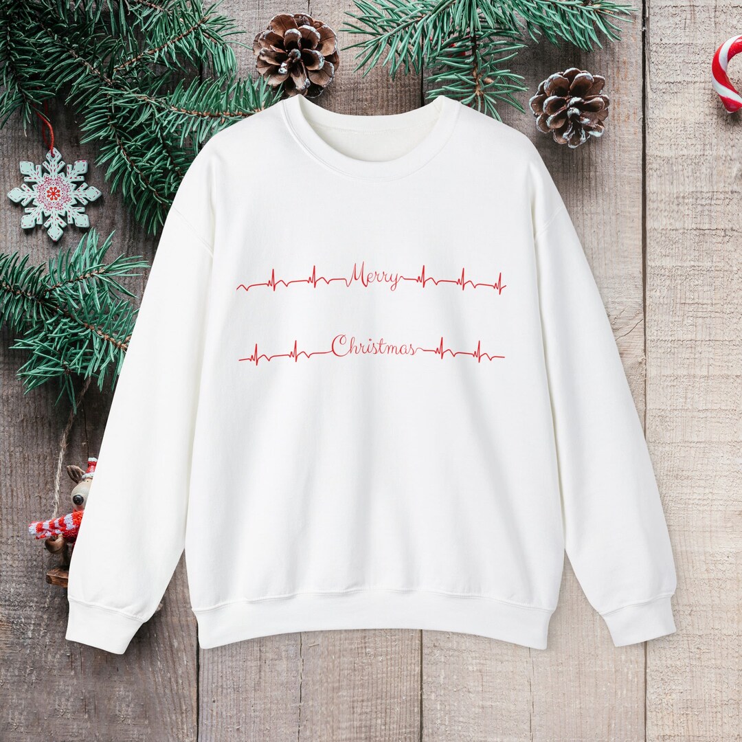 Minimalist Medical Holiday Sweater, EKG, Cardiology Christmas, Doctor ...