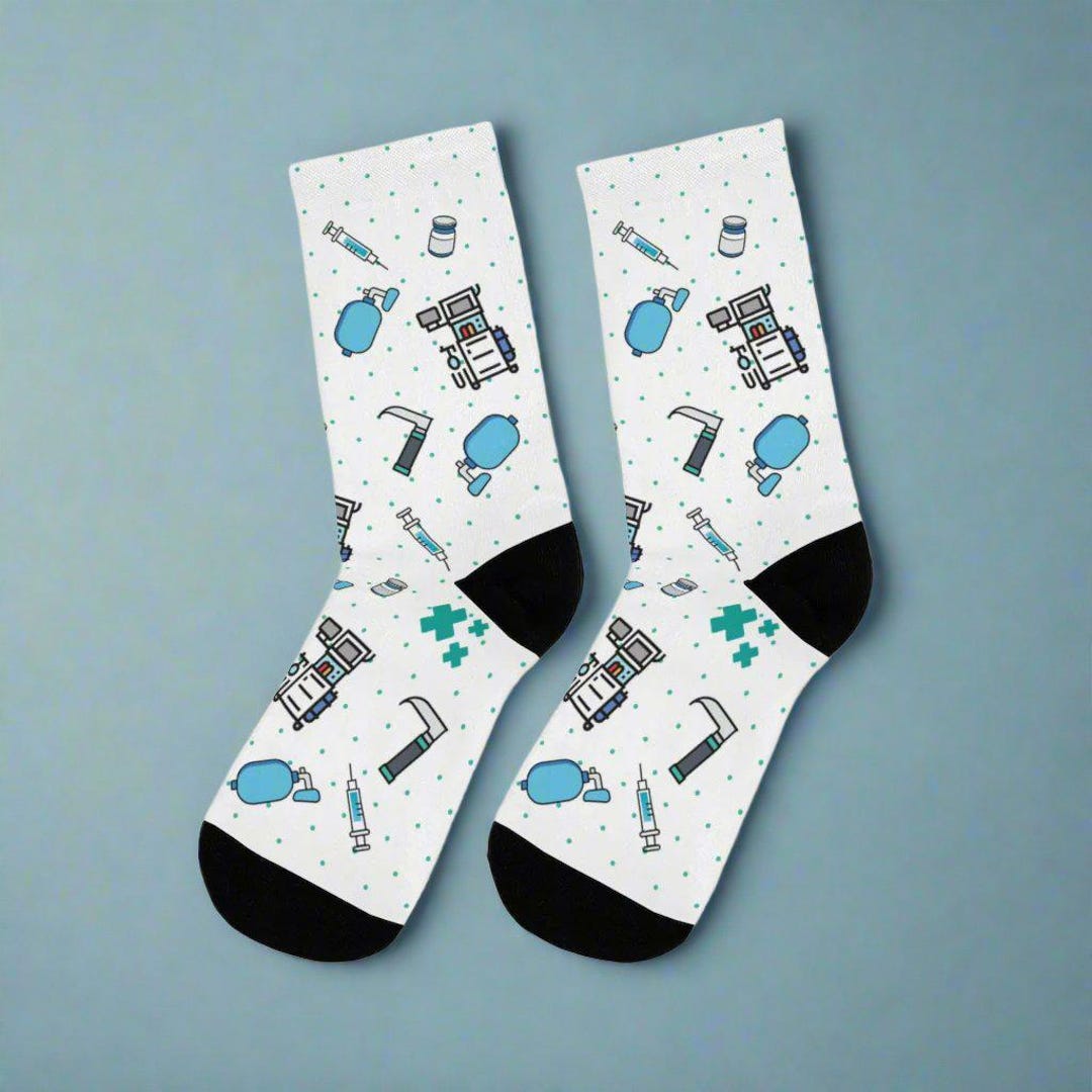 Anesthesia Socks: CRNA Anesthesiologist Gift - Etsy