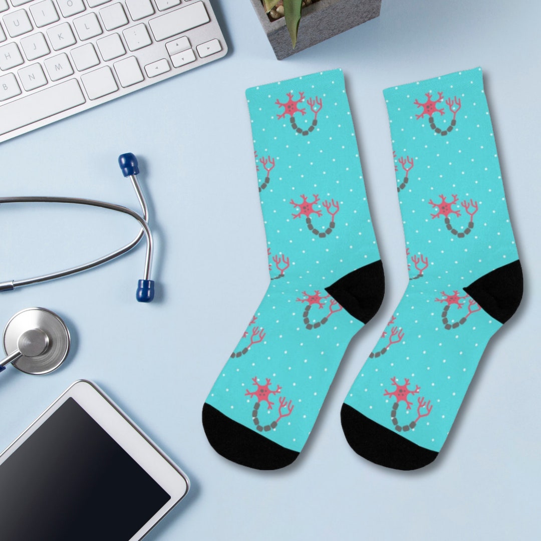 Blue Neuron Socks, Neurology Gift, Neurologist Socks, Neurosurgery ...