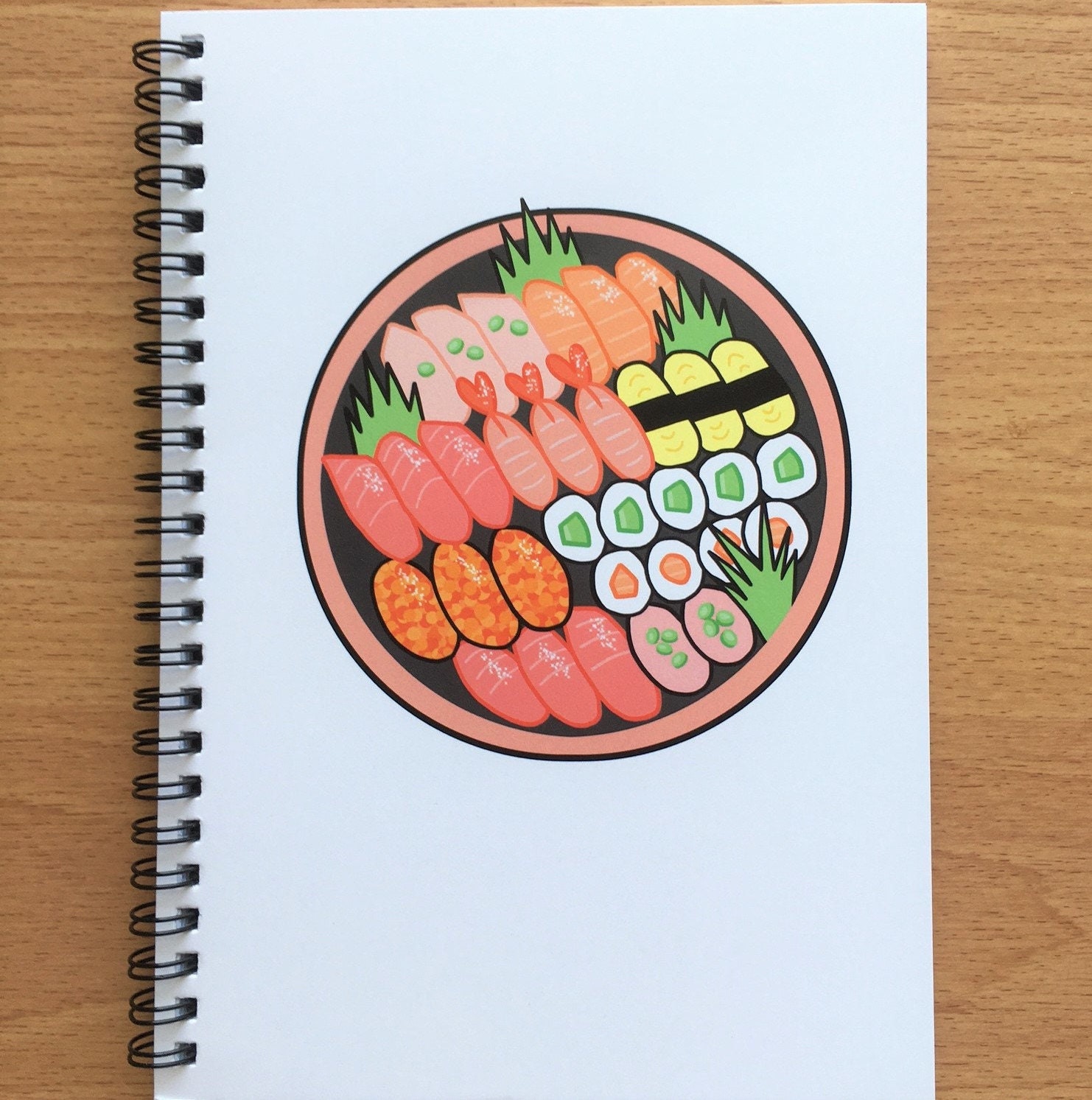 Sushi Kawaii Spiral Notebook, Japanese Food Cute School Supplies, Sushi ...
