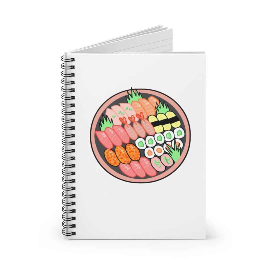 Sushi Kawaii Spiral Notebook, Japanese Food Cute School Supplies, Sushi ...