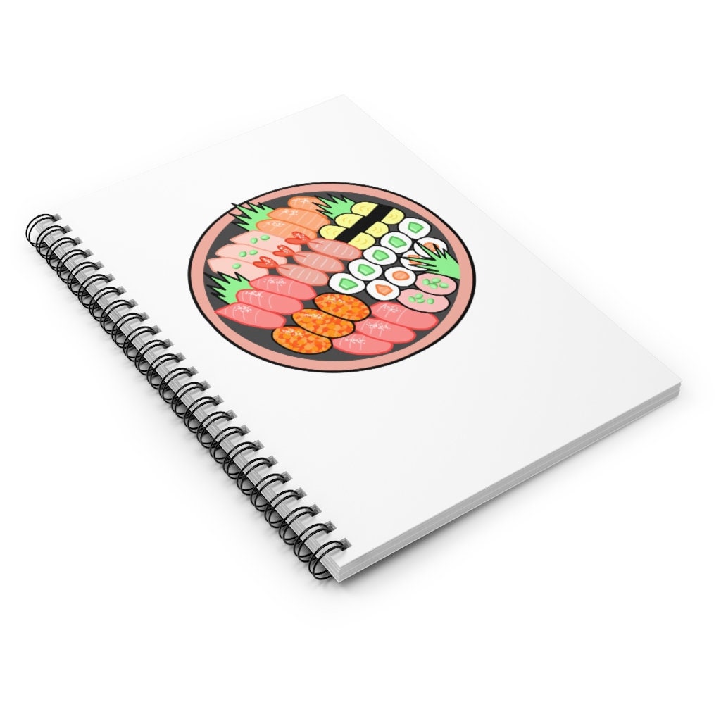 Sushi Kawaii Spiral Notebook, Japanese Food Cute School Supplies, Sushi ...