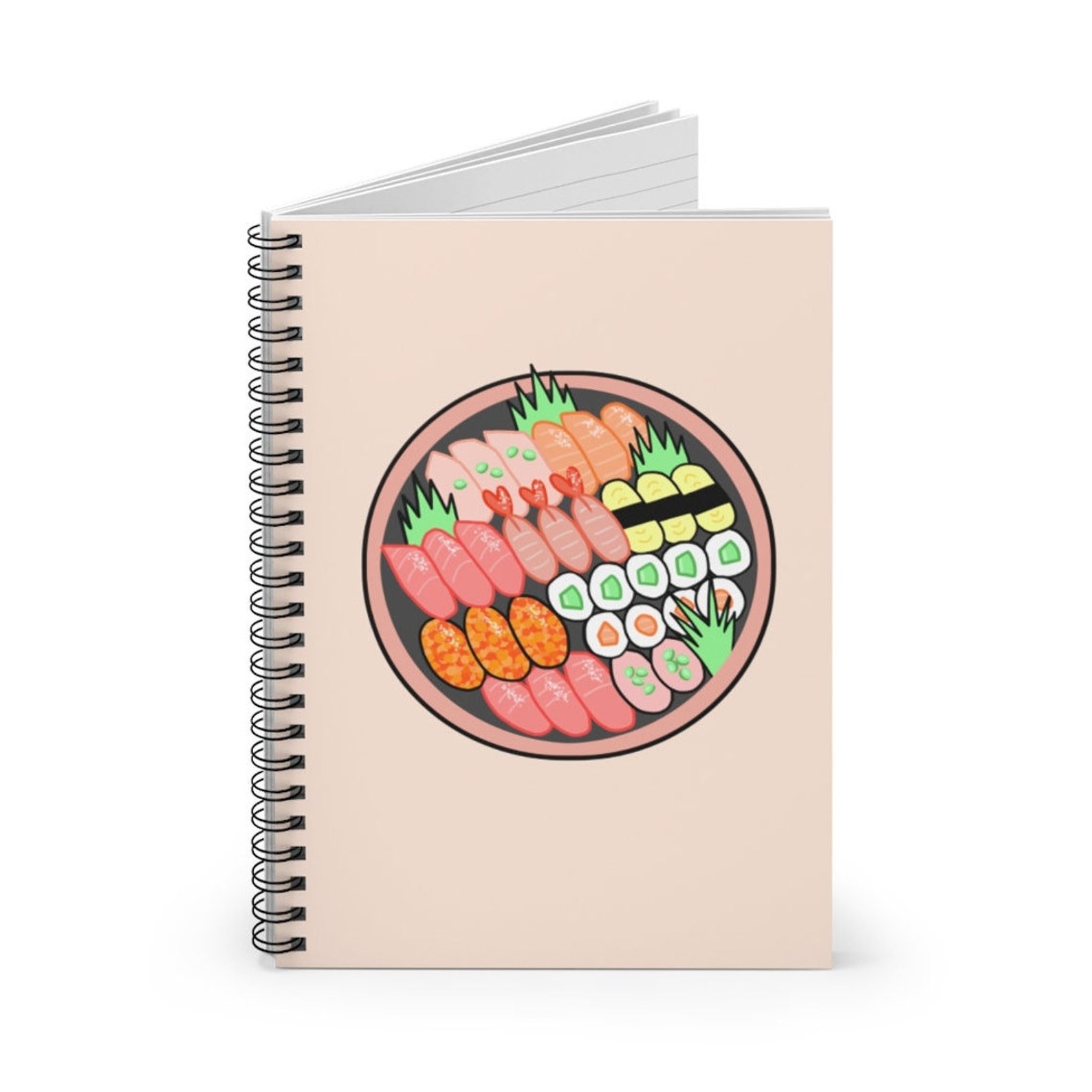 Sushi Kawaii Spiral Notebook Japanese Food Cute Journal | Etsy