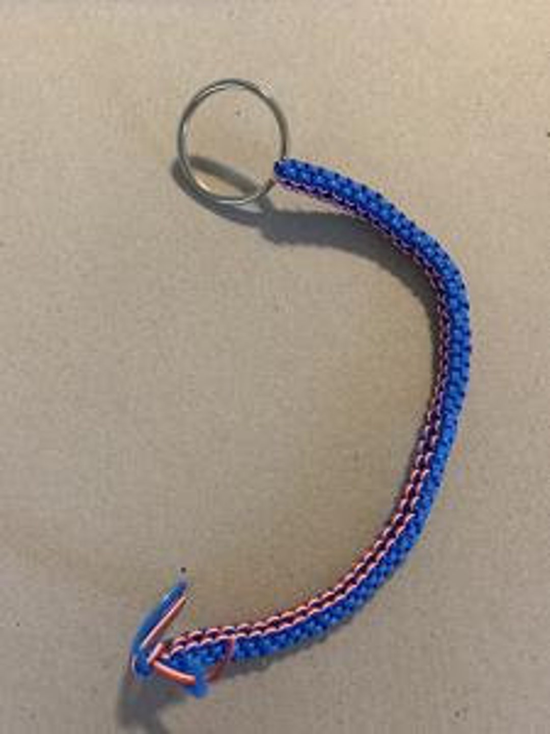 Red, White and Blue Gimp Keychain - Etsy