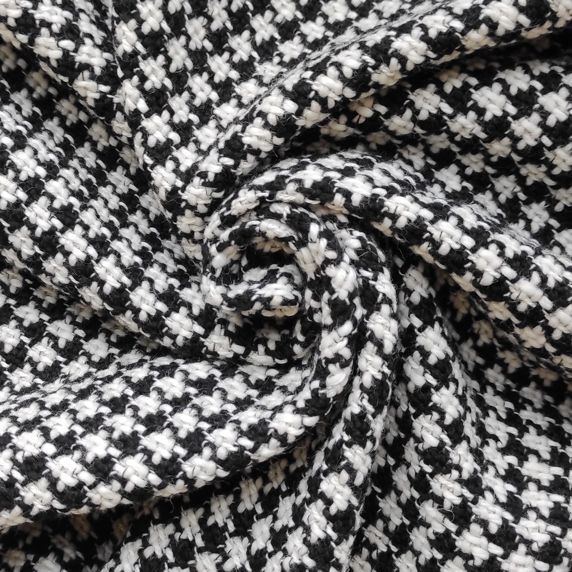 Tweed Fabrics Classic Houndtooth Knit Tweed Fabric Wool | Etsy