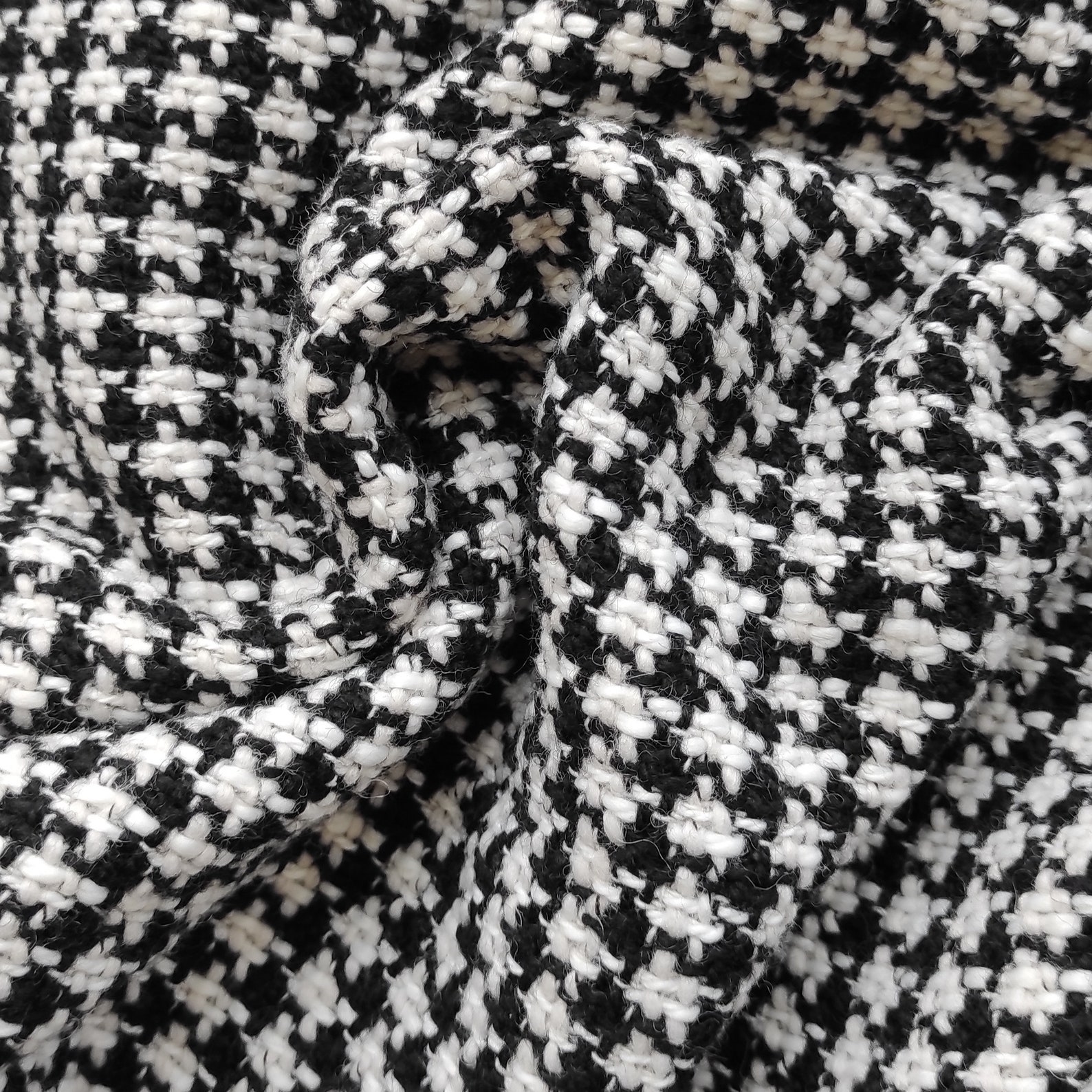 Tweed Fabrics Classic Houndtooth Knit Tweed Fabric Wool | Etsy