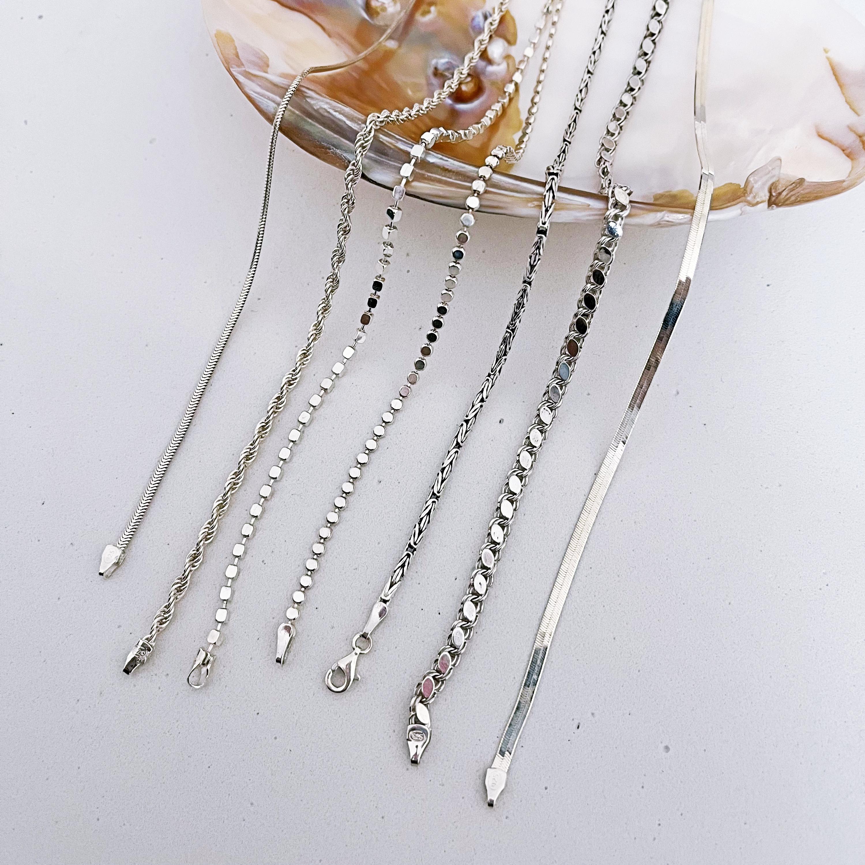 Dainty 925 Sterling Silver Chain Bracelet: Minimalist Layering Jewelry ...