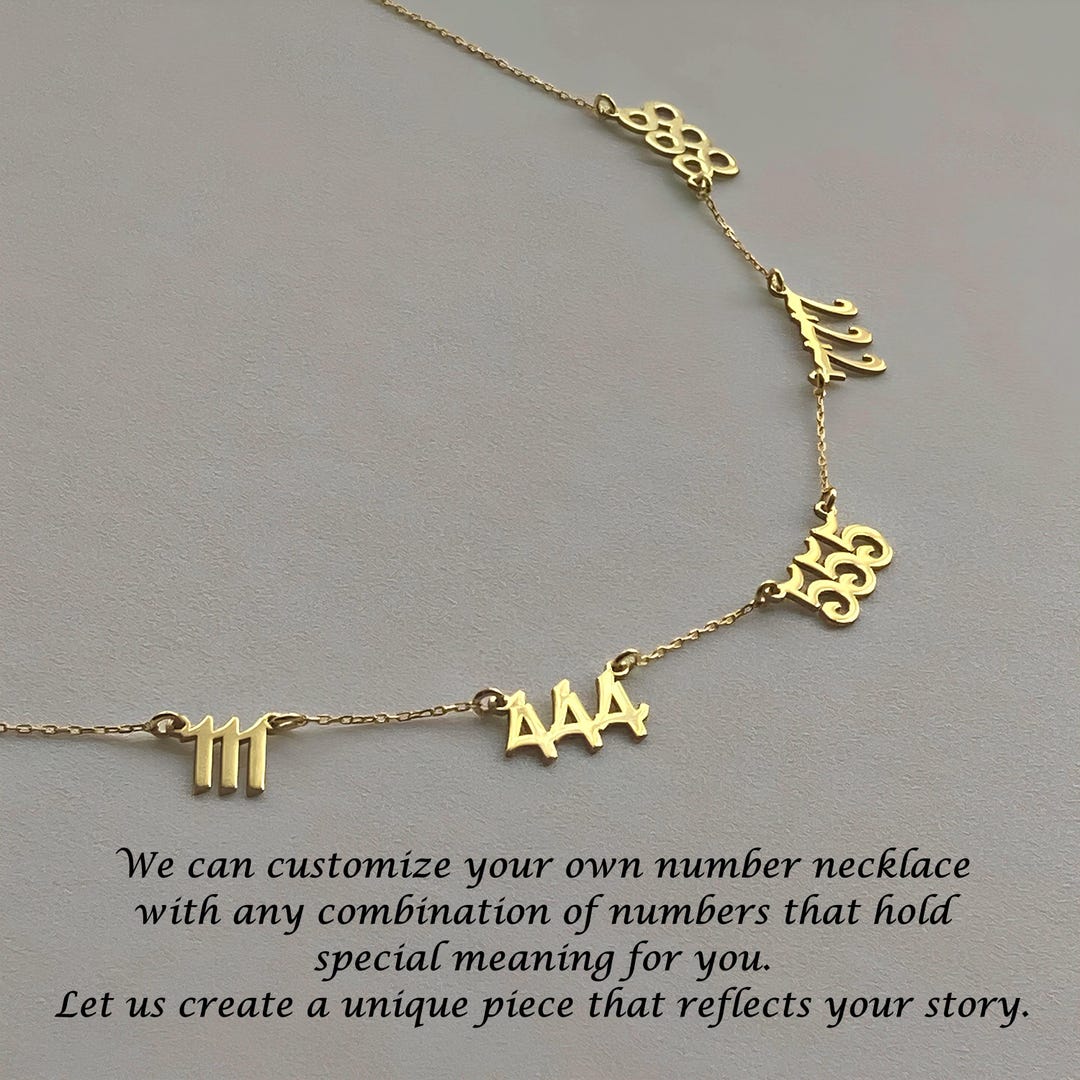 Custom Number Necklace: Gold Angel Number Jewelry - Etsy