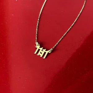 11:11 Angel Number Necklace 14K Solid Gold, Make a Wish Necklace ...