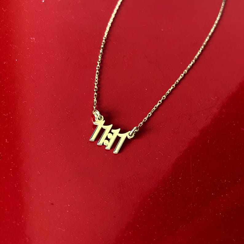 14K Solid Gold 11:11 Angel Number Necklace, Sterling Silver ...