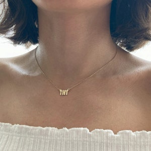 11:11 Angel Number Necklace 14K Solid Gold, Make a Wish Necklace ...