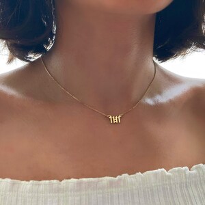 11:11 Angel Number Necklace 14K Solid Gold, Make a Wish Necklace ...
