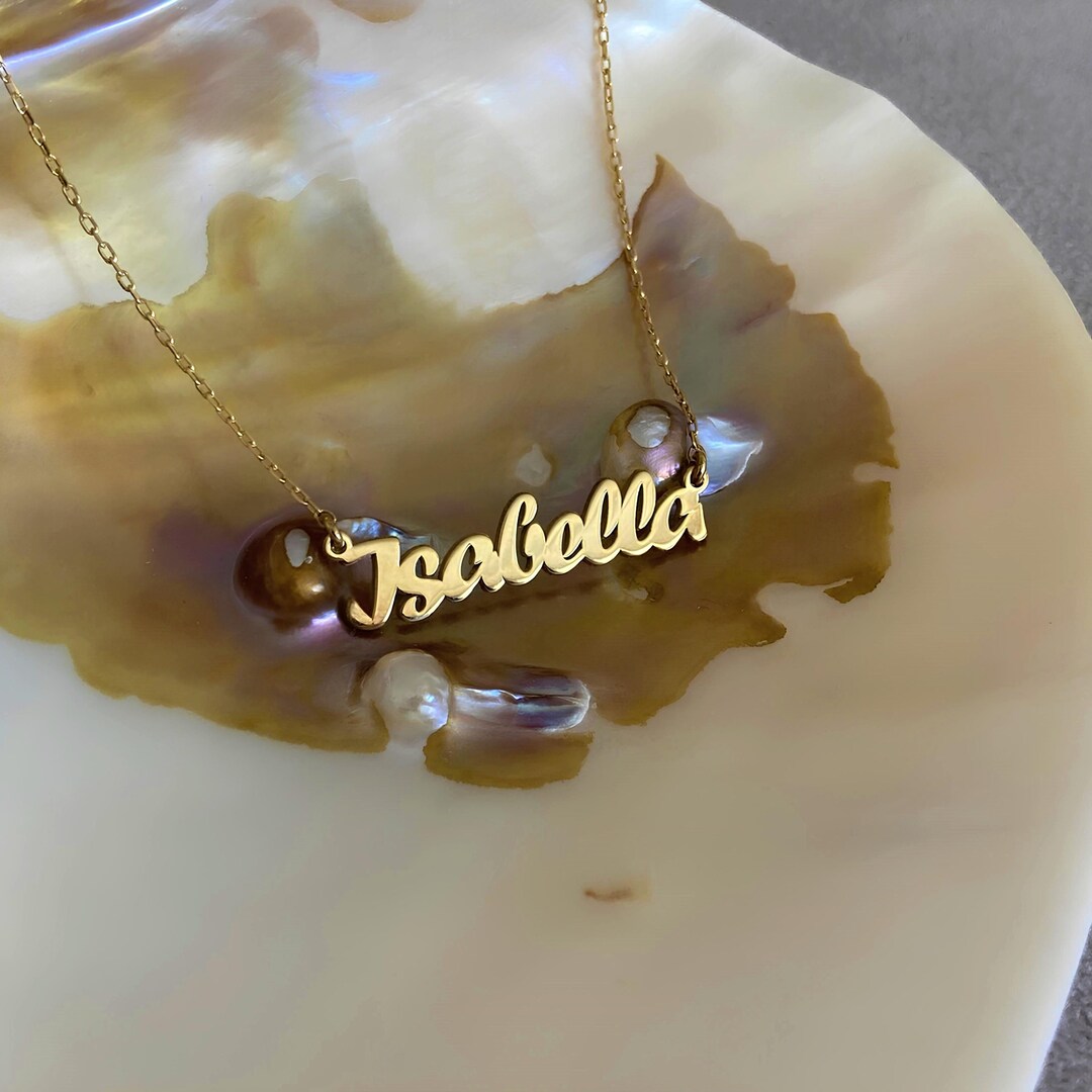 14K Gold Custom Script Name Necklace: Personalized Jewelry Gift - Etsy
