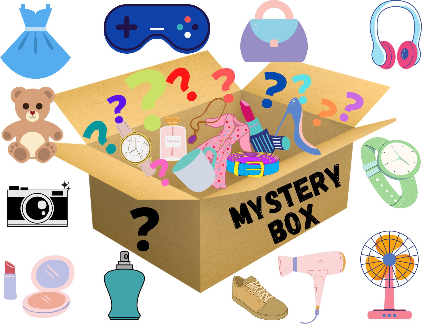 Mystery Box/bag Surprise Box/bag 3-5 Items Amazon & Popular Brands ...
