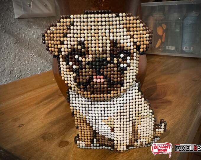 Dugsley - Pug - PIXEL8S 3D Diamond Kit - Etsy