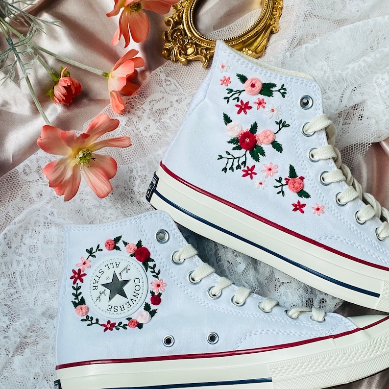 Converse Cosmic Hand Embroidery Shoes/converse Moon Hand - Etsy
