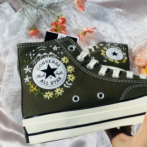 Converse Moon Hand Embroidery Shoes and Stars/converse Custom - Etsy