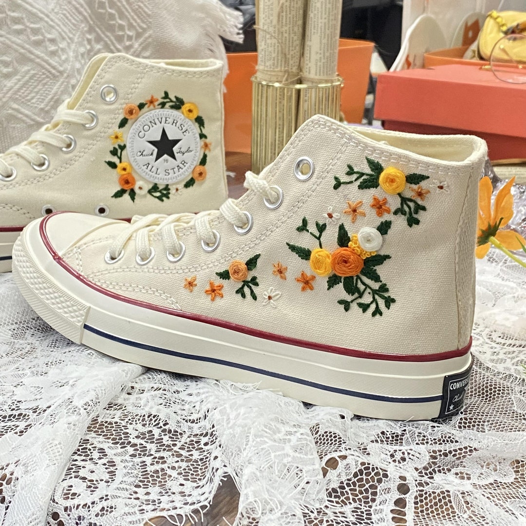 Converse Cosmic Hand Embroidery Shoes/converse Moon Hand - Etsy