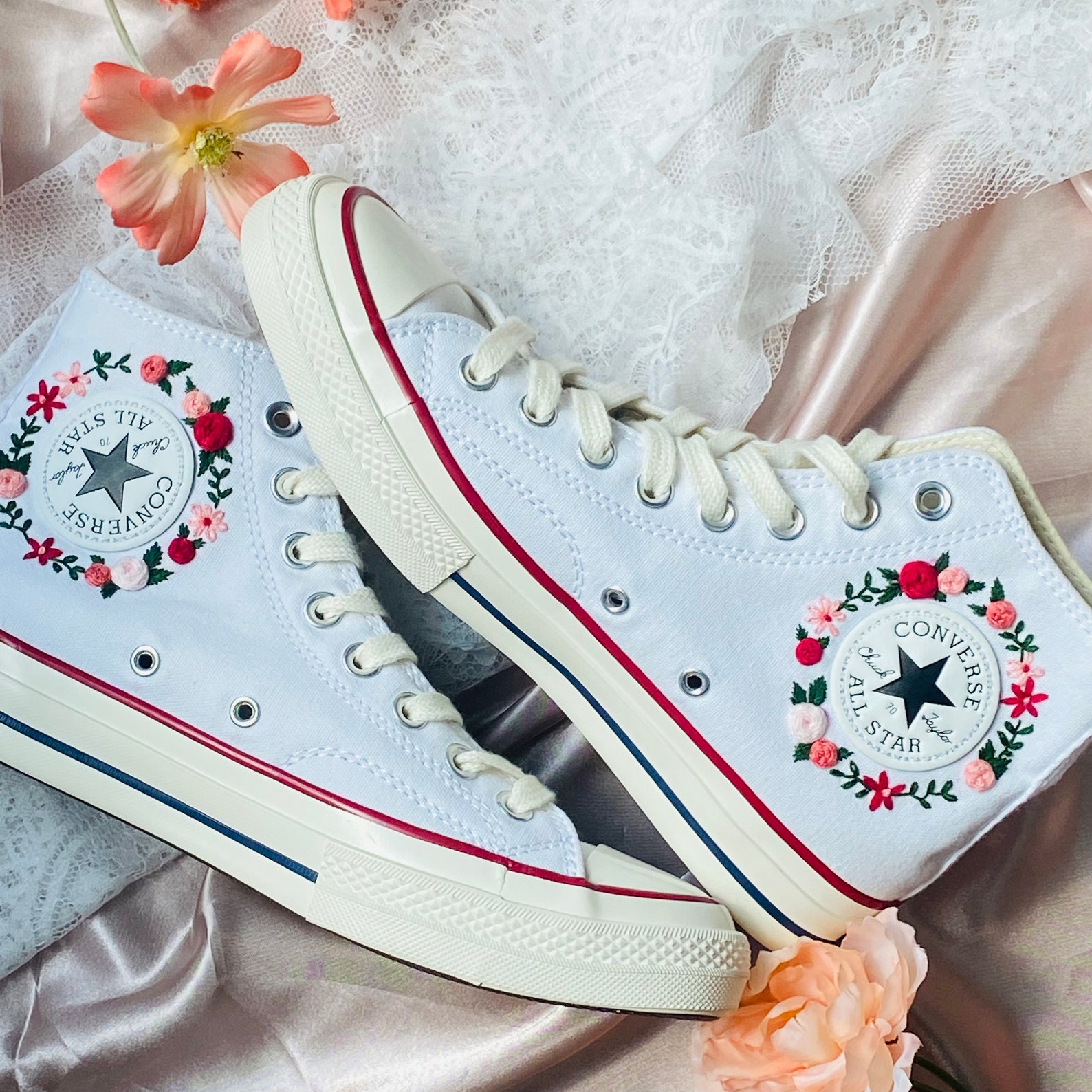 Converse Cosmic Hand Embroidery Shoes/converse Moon Hand - Etsy