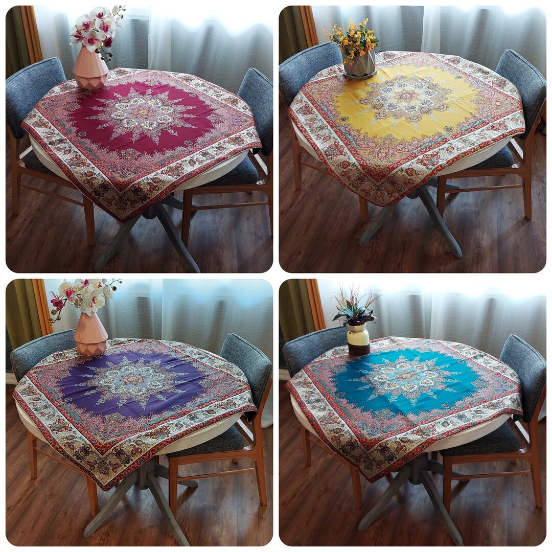Five Color Persian Termeh Tablecloth 100100 Cm Square Persian Termeh ...