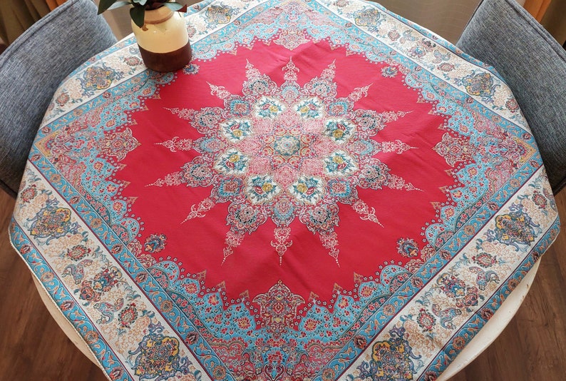 Five Color Persian Termeh Tablecloth 100100 Cm Square Persian Termeh ...