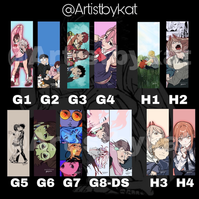 ANIME Bookmarks // Anime Inspired Bookmark // Manga Bookmark ...