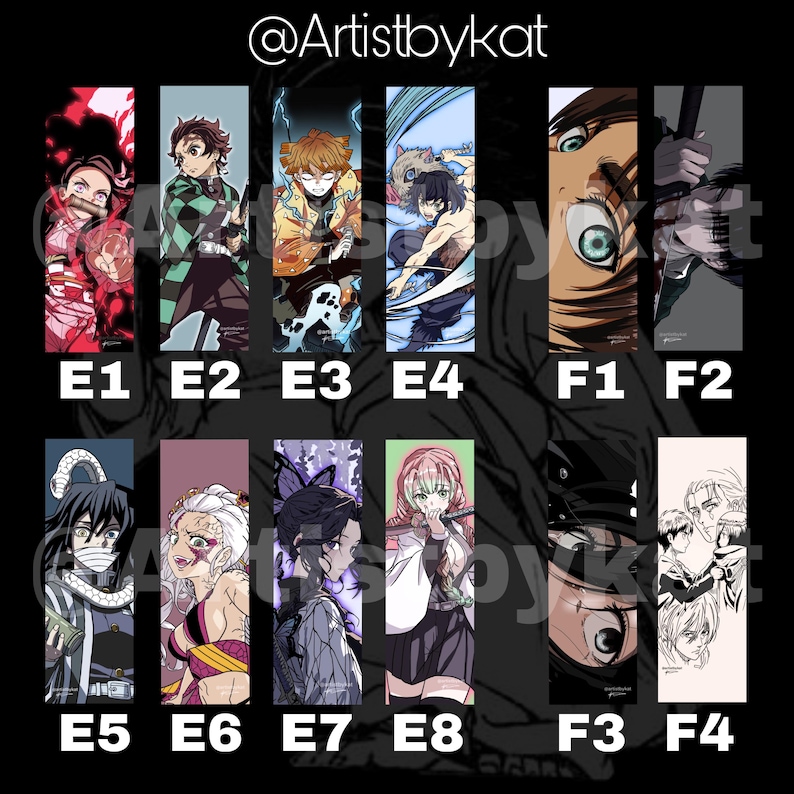 ANIME Bookmarks // Anime Inspired Bookmark // Manga Bookmark ...