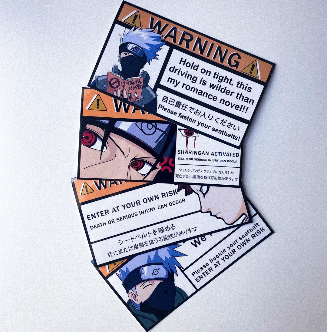 NARUTO Warning Decal // Itachi Uchiha // Gaara // Kakashi Hatake // Car ...