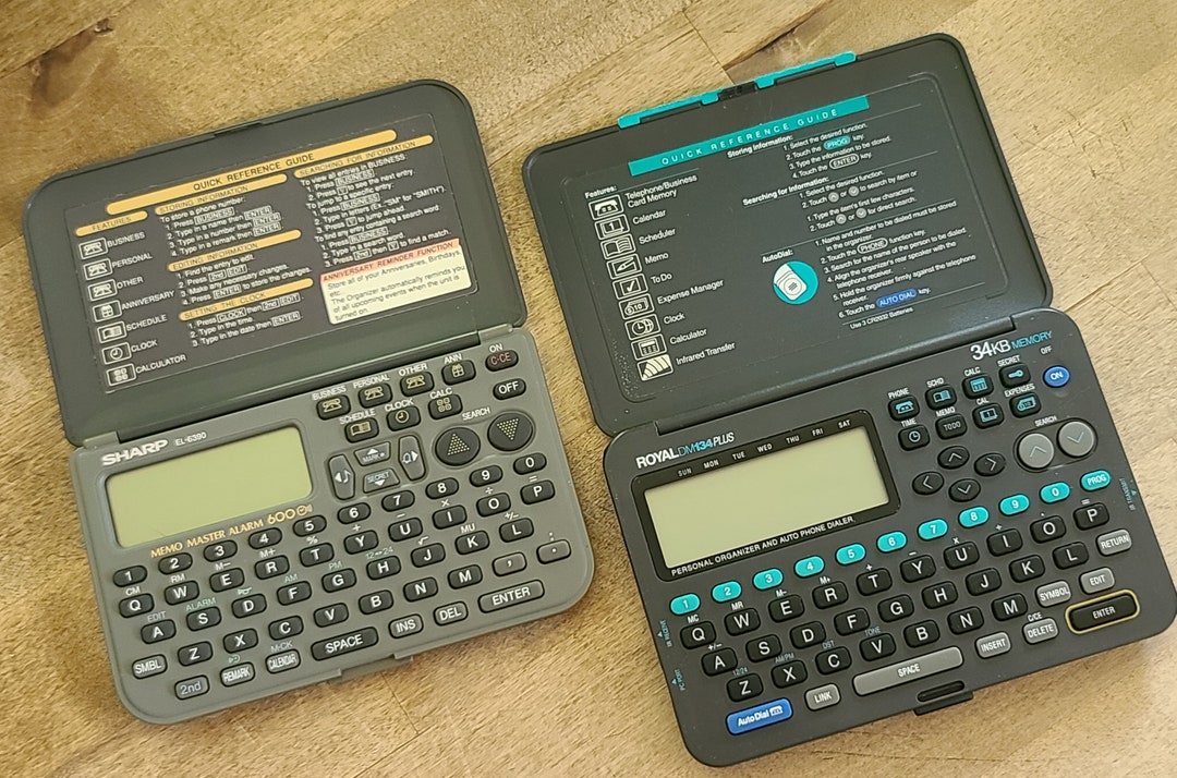 2 Vintage Calculators Digital Organizers Royal & Sharp - Etsy