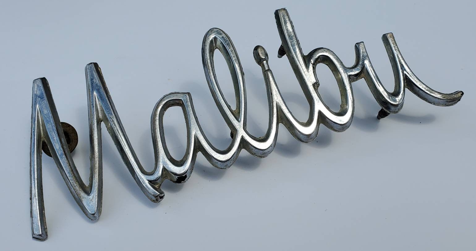 Vintage OEM Chevrolet Malibu Chrome Script Emblem Trim Badge - Etsy