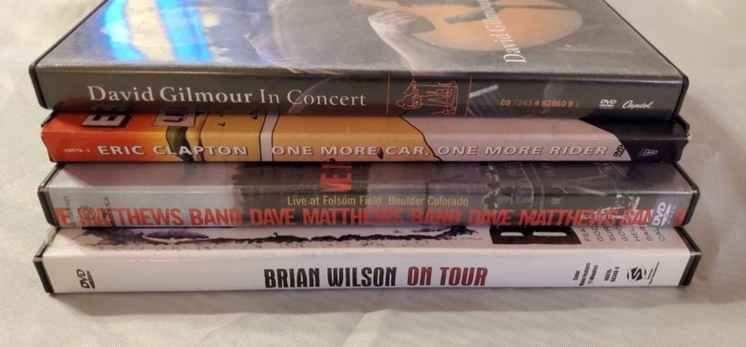4 Music Dvds Eric Clapton David Gilmour Brian Wilson Dave Matthews Live ...