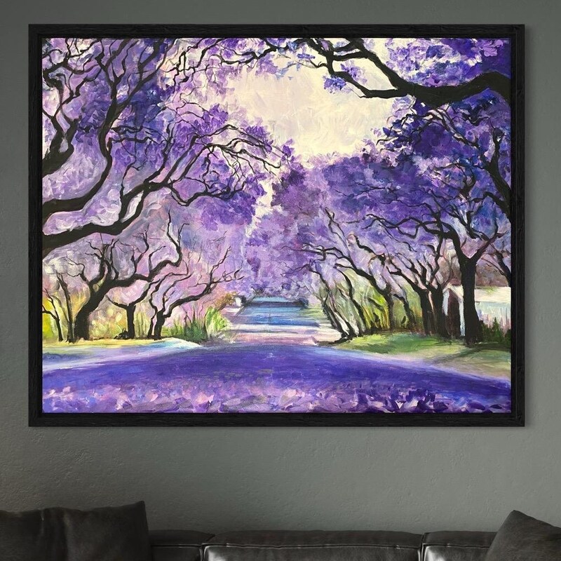 Purple Tree Painting - Etsy