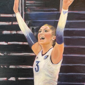Volleyball Player Painting, Custom High School Sports Painting, College ...