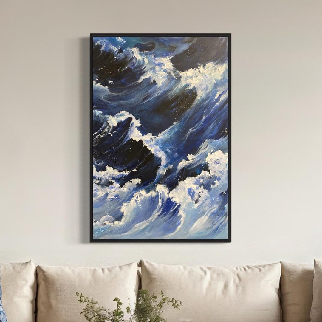 CUSTOM Wave, Water Splashing Painting, Ocean Painting, Original ...