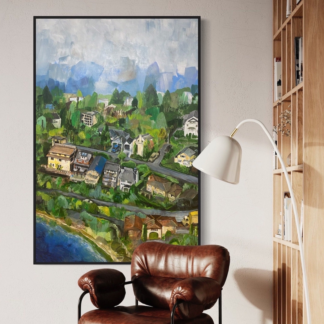 Custom Neighborhood Painting From Photo, Street Painting From Photo ...