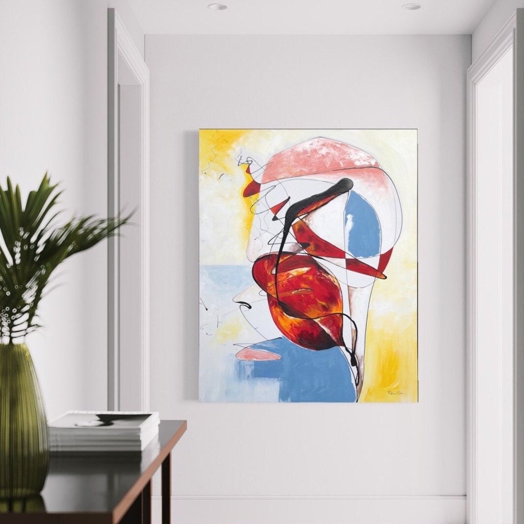 ORIGINAL ART Oversized Abstract Original Canvas Painting Wall Art 48x60 ...