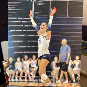 Volleyball Player Painting, Custom High School Sports Painting, College ...