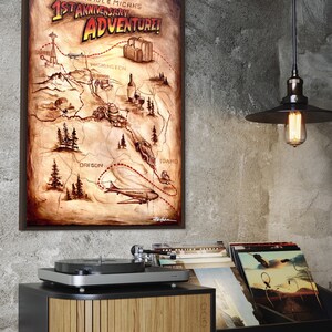 Dr. Jones Inspired Adventure Map, Personalized Travel Memory Art - Etsy