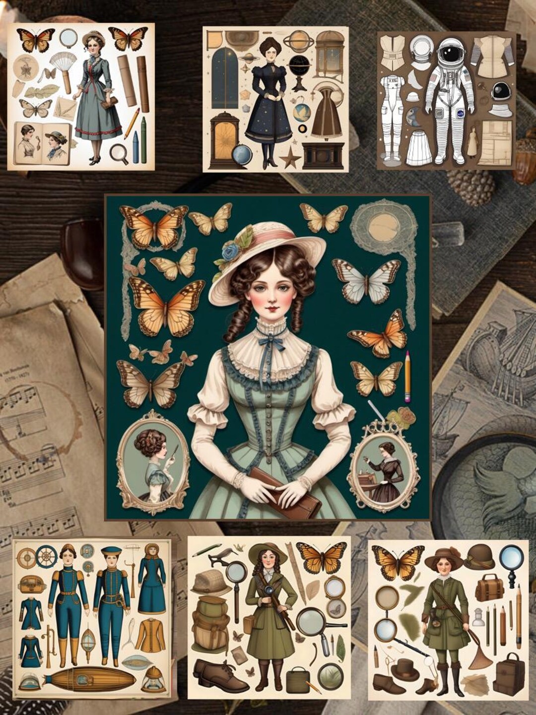 A 19th-century Explorer and Naturalist Paperdoll, Doll in Paper, Print ...
